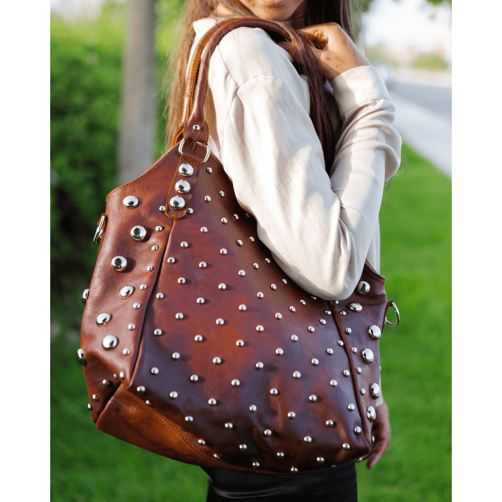 leather handbag with studs – Martleather